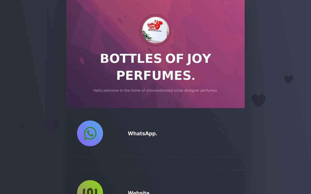 Bottles of joy perfumes